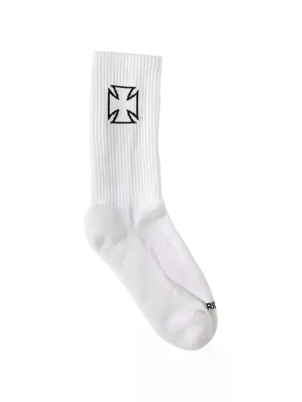 Vetements Cross-embellished Ankle Socks - White