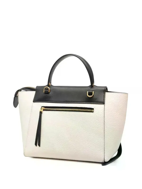 Celine 2017 Micro Bicolor Leather Belt Satchel - Black