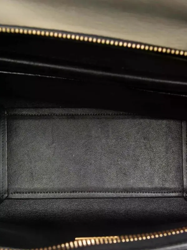 Celine 2017 Micro Bicolor Leather Belt Satchel - Black