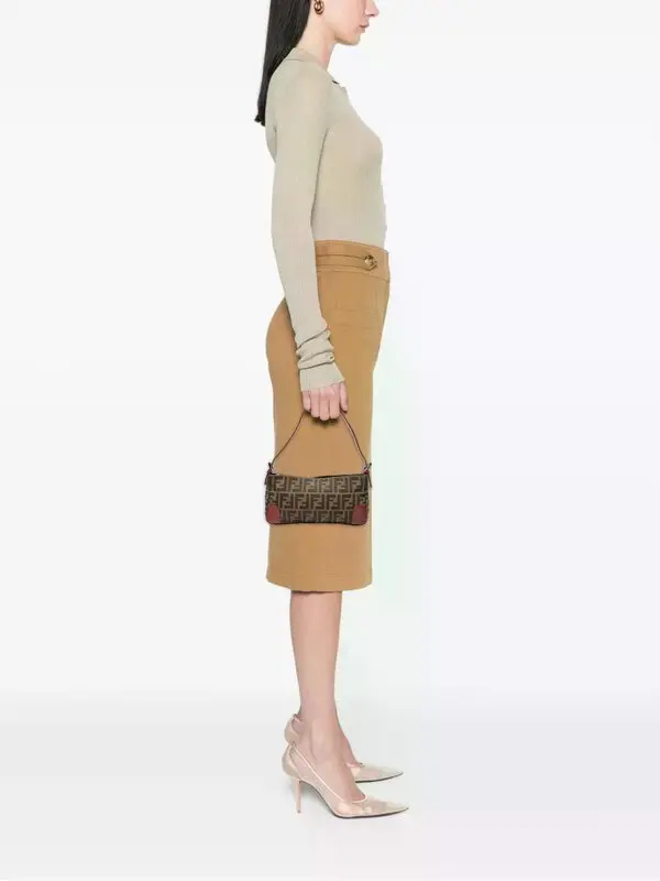 Fendi Zucca Canvas Shoulder Bag - Brown