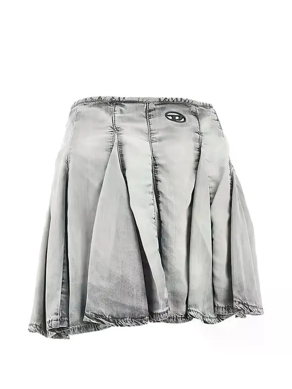 DIESEL® Pleated Mini Skirt With Oval Logo - Grey