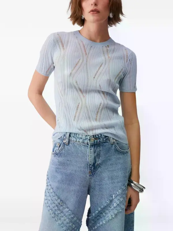 Liu Jo Short-sleeve Ribbed Top