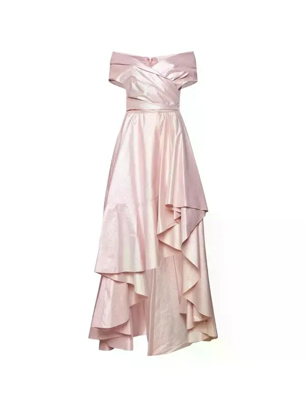 Talbot Runhof Off-shoulder Ruffled Dress