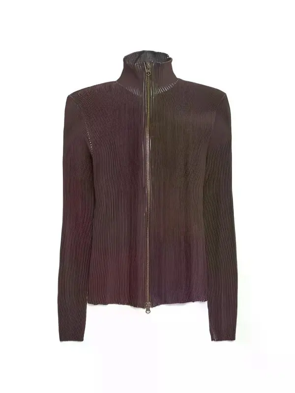 ISA BOULDER Zip-up Ribbed Cardigan