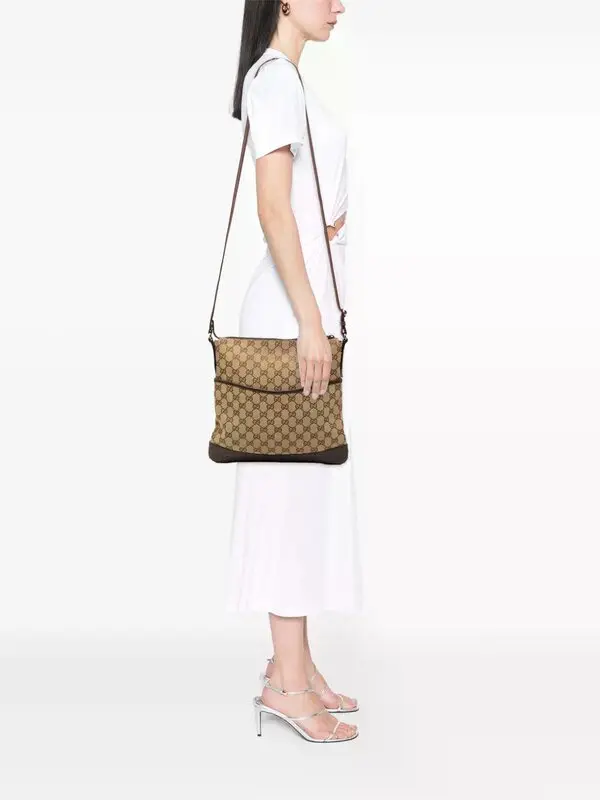 Gucci Gg Canvas Crossbody Bag - Brown