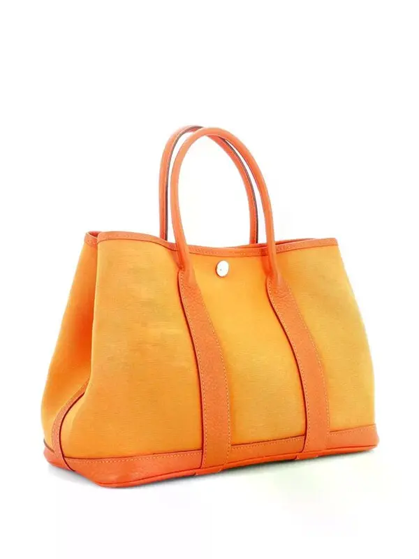 Hermès Garden Party Toile And Leather 30 Tote Bag - Orange
