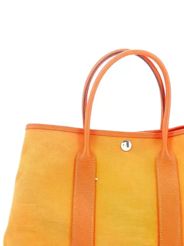Hermès Garden Party Toile And Leather 30 Tote Bag - Orange