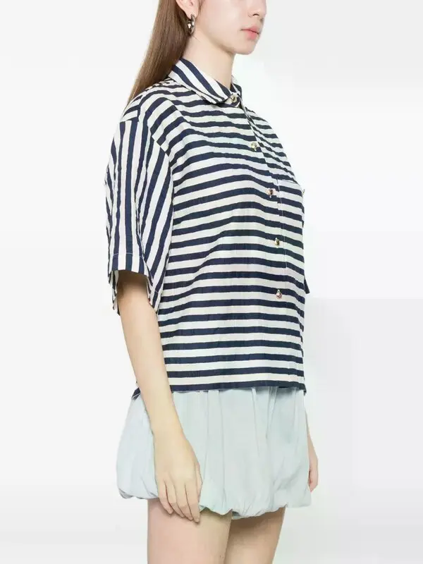 Maje Striped Linen And Cotton Blend Shirt
