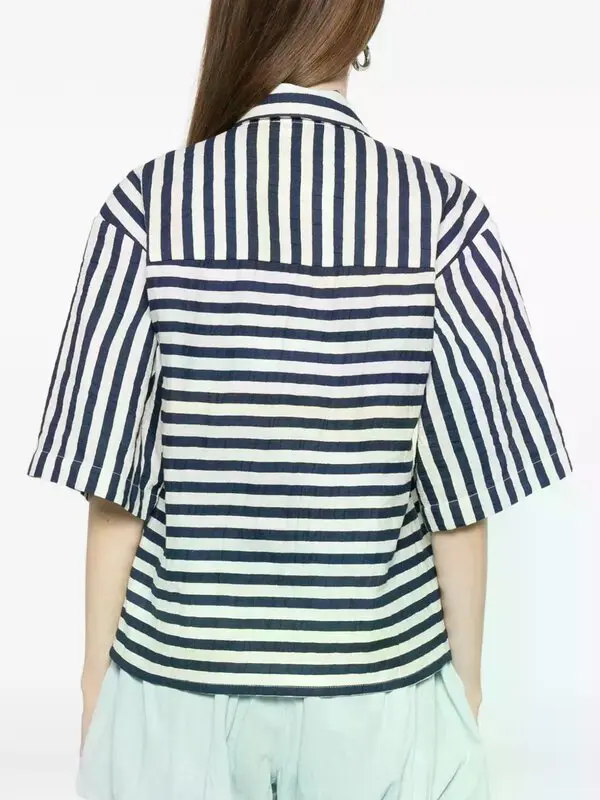 Maje Striped Linen And Cotton Blend Shirt