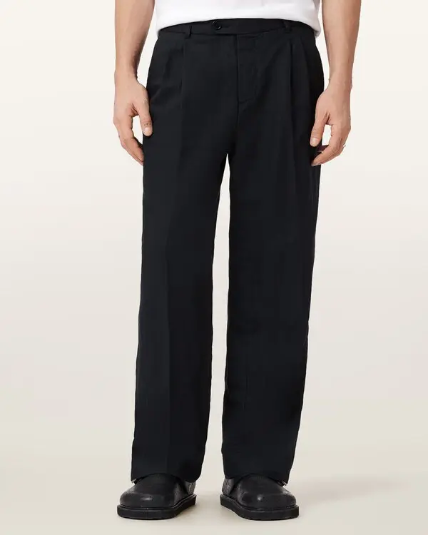 ALLSAINTS Straight Leg Trousers - Black