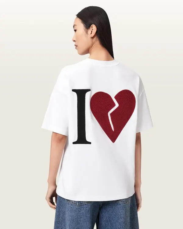 ALLSAINTS Heart Etta Oversized T-shirt - White