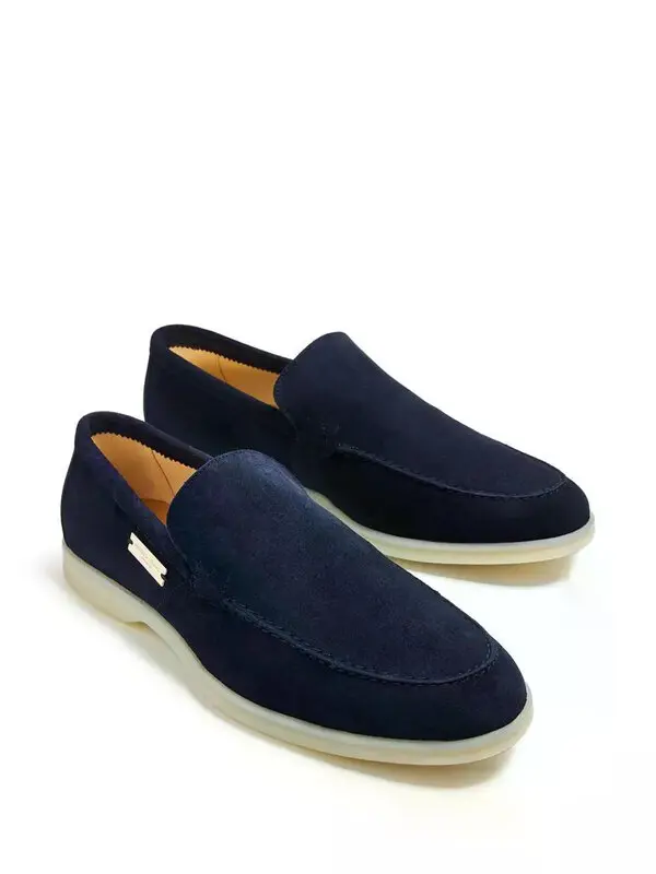 ANDROID HOMME Navy Suede Slip-on Loafers