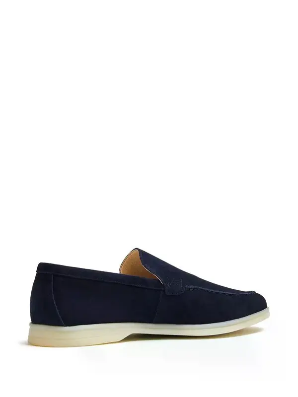 ANDROID HOMME Navy Suede Slip-on Loafers