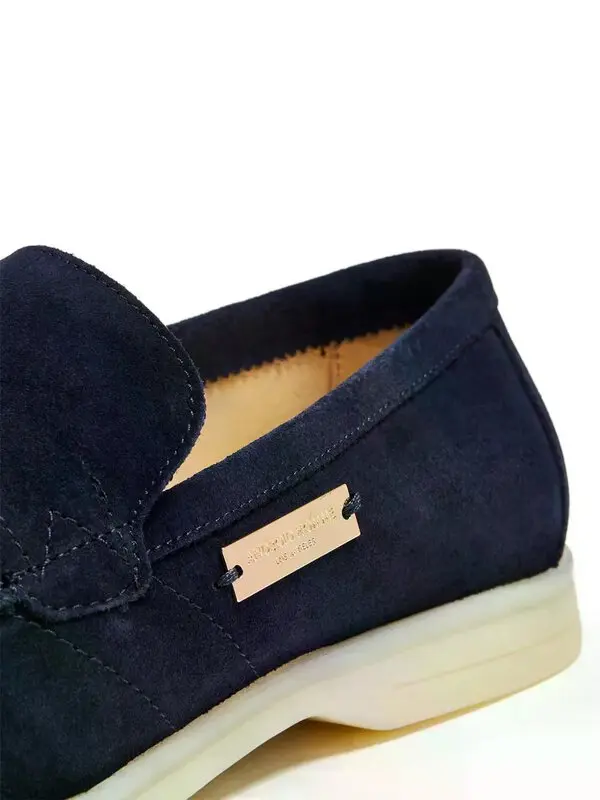 ANDROID HOMME Navy Suede Slip-on Loafers