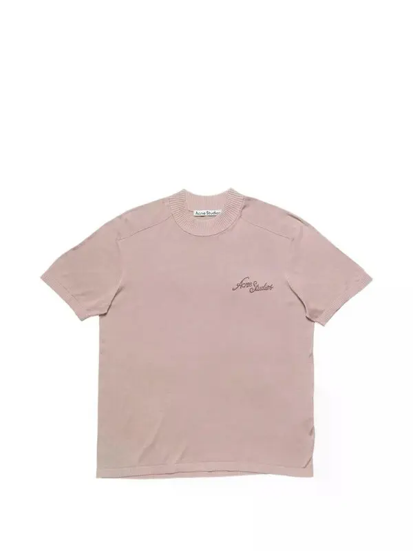 Acne Studios Embroidered Knitted T-shirt - Pink
