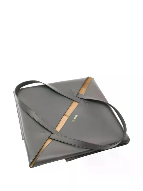 Loewe Large Calfskin Puzzle Fold Tote Bag - Grey