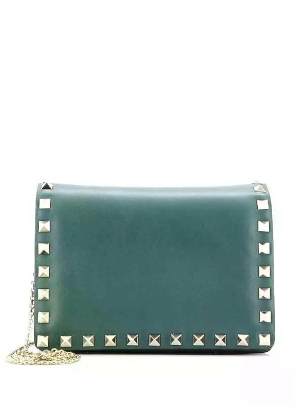 Valentino Garavani Rockstud Pouch Leather Mini Crossbody Bag - Green