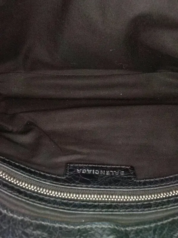 Balenciaga 2010-2025 Xs Lambskin Motocross Le Cagole Flap Crossbody Bag - Black