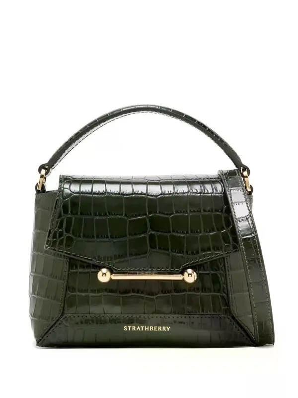 Strathberry Croc-effect Satchel - Green