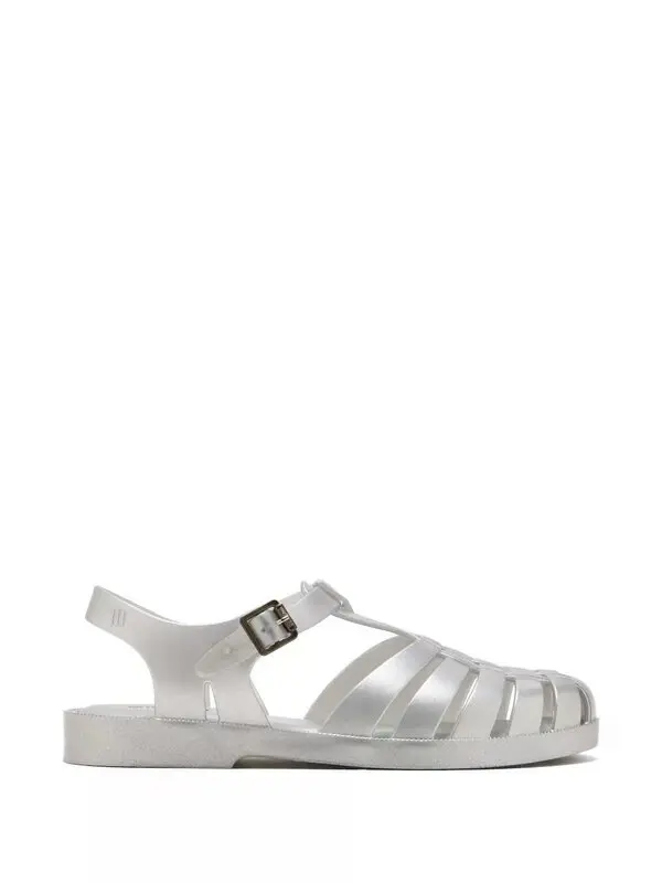 Melissa Caged Buckle Sandals - Silver
