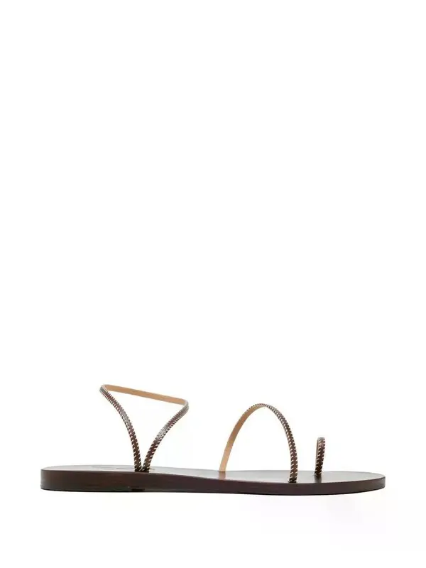 ANCIENT GREEK SANDALS Eleftheria Stitched Sandals - Brown