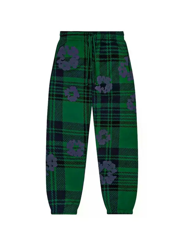 DENIM TEARS Plaid Wreath Sweatpants - Green