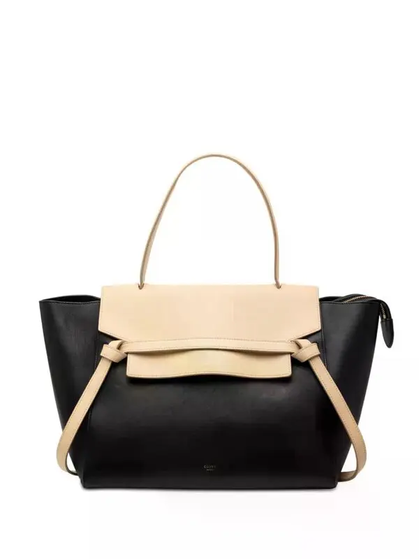 Celine 2014 Mini Bicolor Smooth Calfskin Belt Bag Satchel - Black