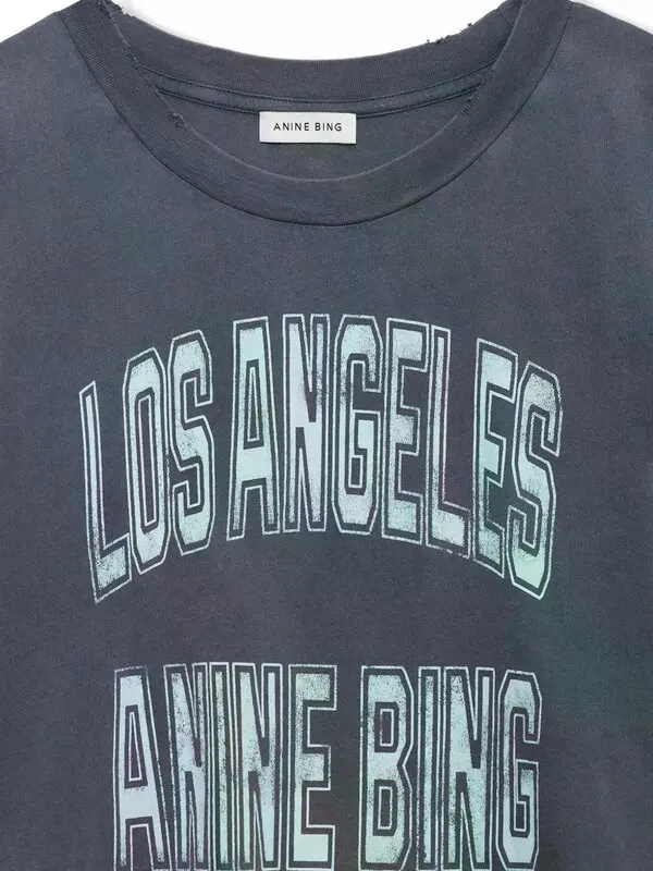 ANINE BING Johnny Cropped T-shirt - Grey
