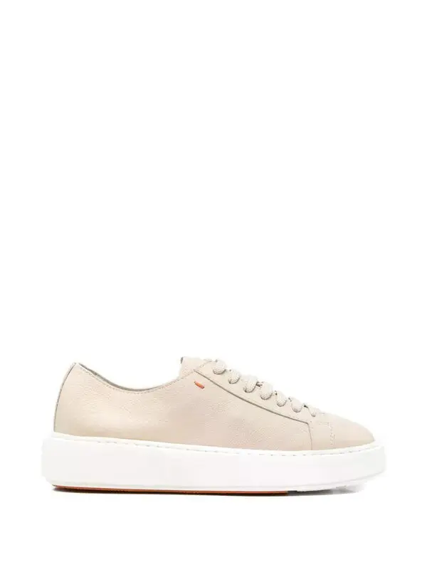 Santoni Leather Sneakers - Neutrals