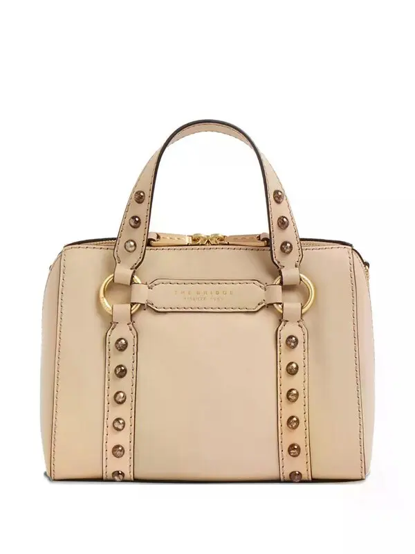 THE BRIDGE Laura Wow Studded Leather Tote Bag - Neutrals