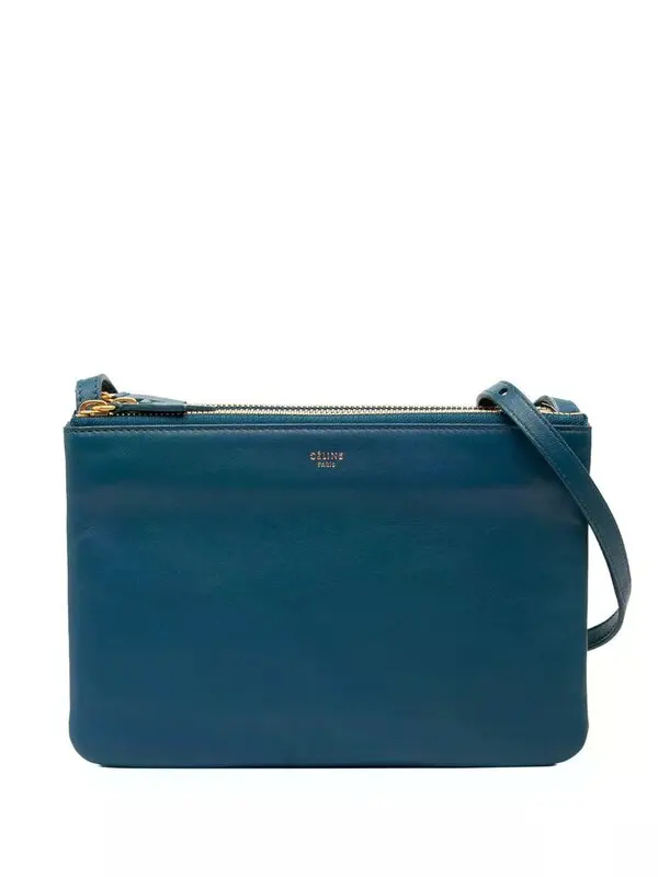 Celine 2012-2018 Small Lambskin Trio Crossbody Bag - Blue