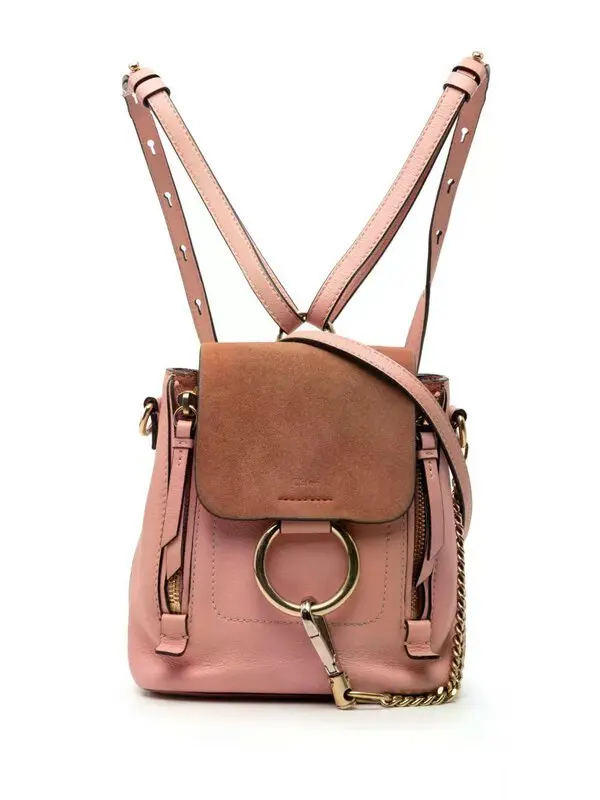 Chloé 2010-2025 Mini Calfskin And Suede Faye Backpack - Pink