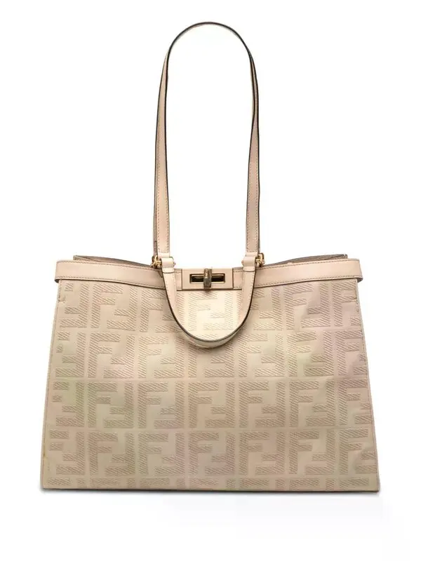 Fendi Zucca Embroidered Canvas Peekaboo X Tote Satchel
