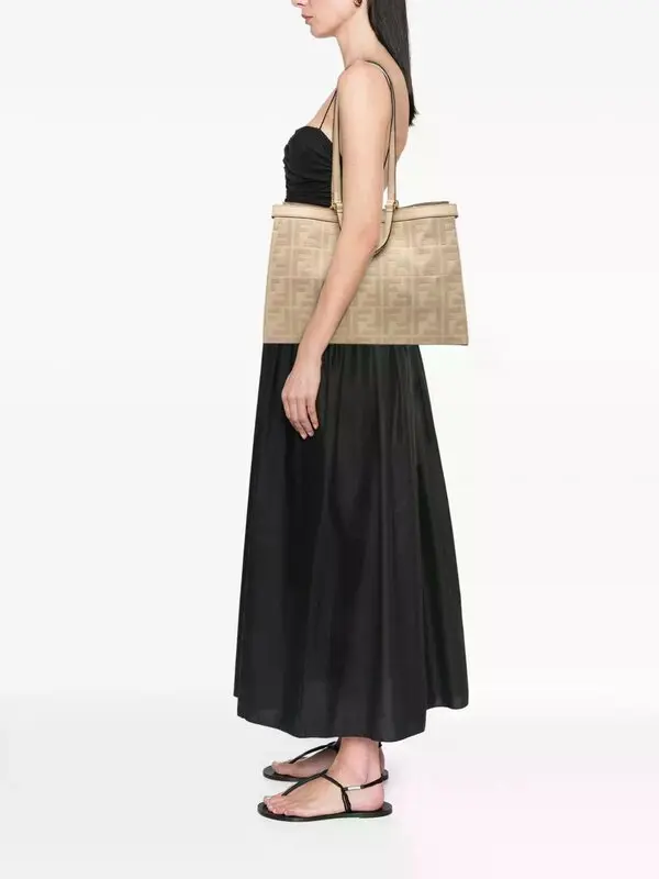 Fendi Zucca Embroidered Canvas Peekaboo X Tote Satchel