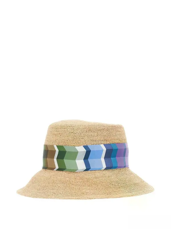 Missoni Patterned Raffia Hat - Neutrals