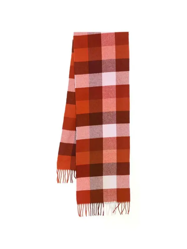 Gant Checked Fringed Scarf - Brown