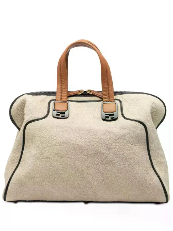 Fendi Large Canvas Chameleon Satchel - Brown