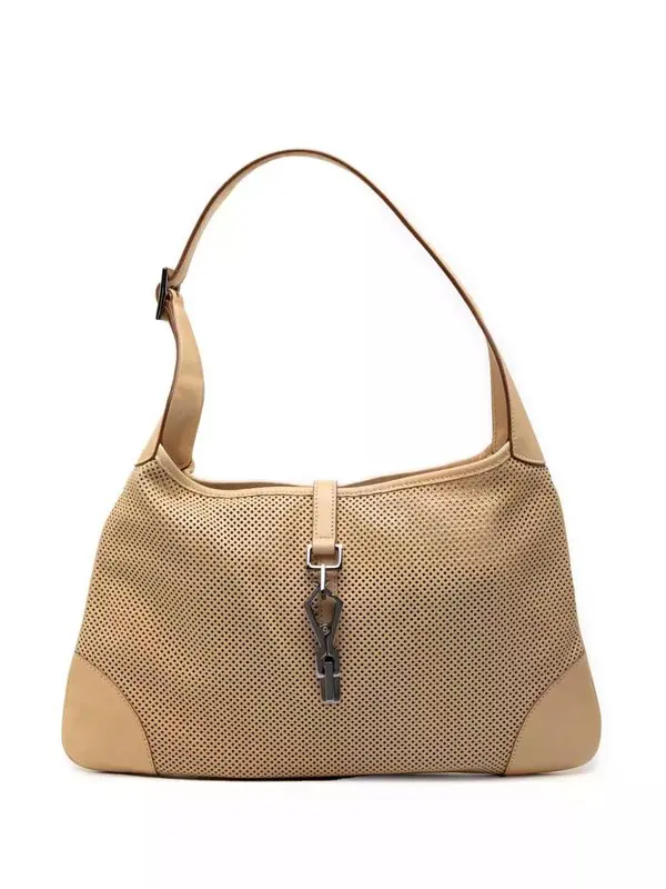 Gucci 2000-2015 Perforated Calfskin Jackie Hobo Bag - Brown