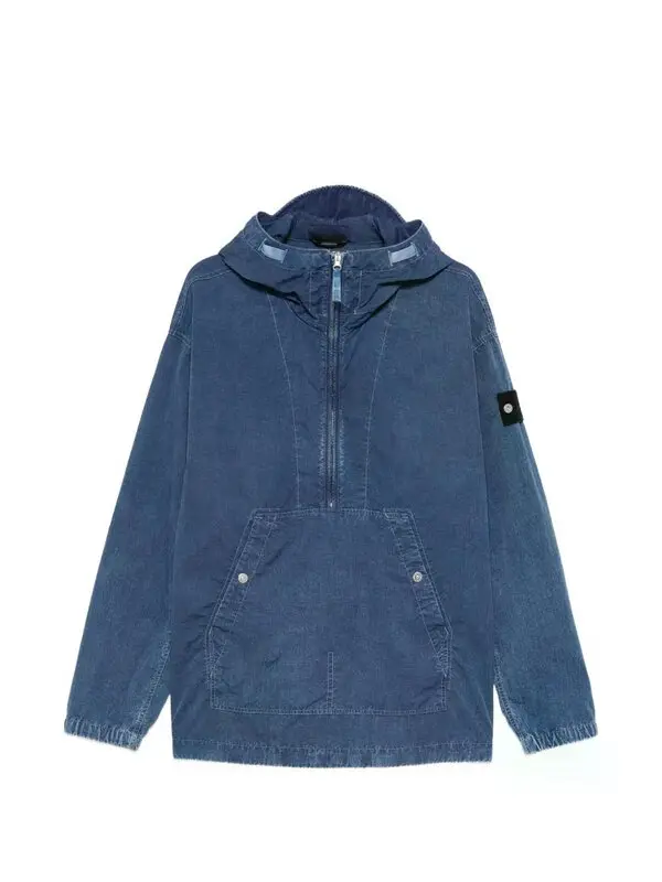 Stone Island Compass-badge Hooded Jacket - Blue
