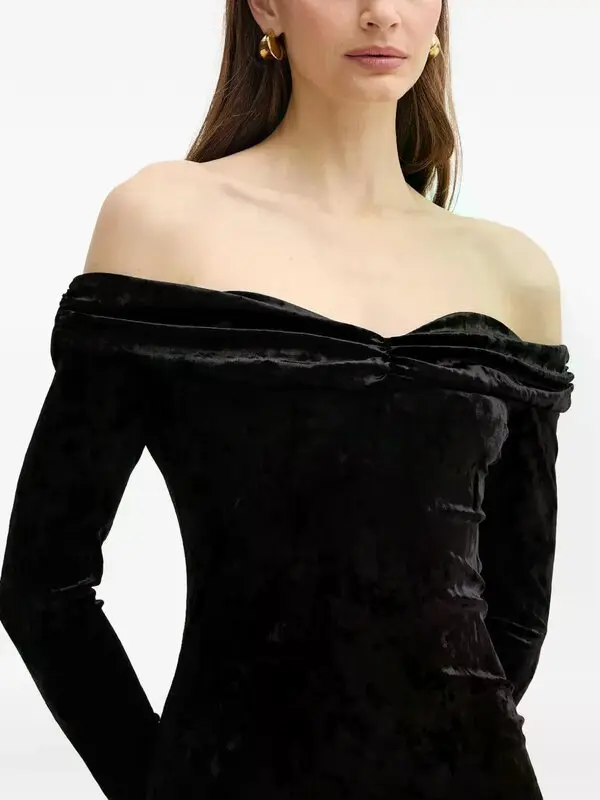 guess off the shoulder dress Guess Ruched Off-shoulder Mini Dress