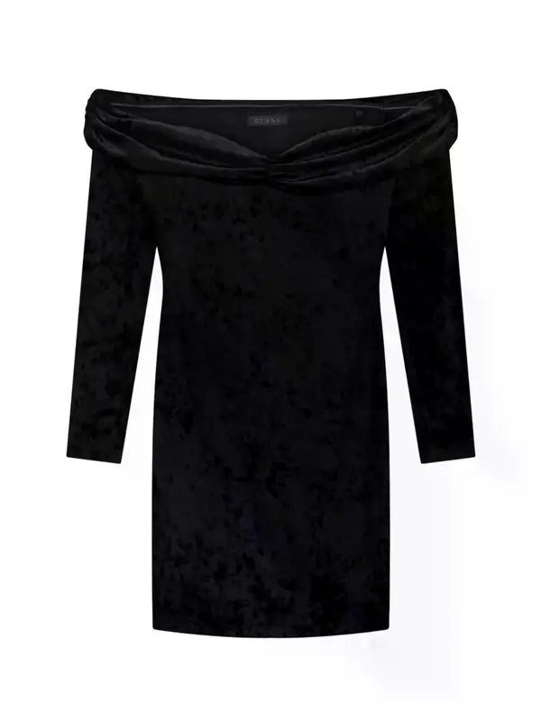 Guess Off-shoulder Long-sleeve Dress - Black