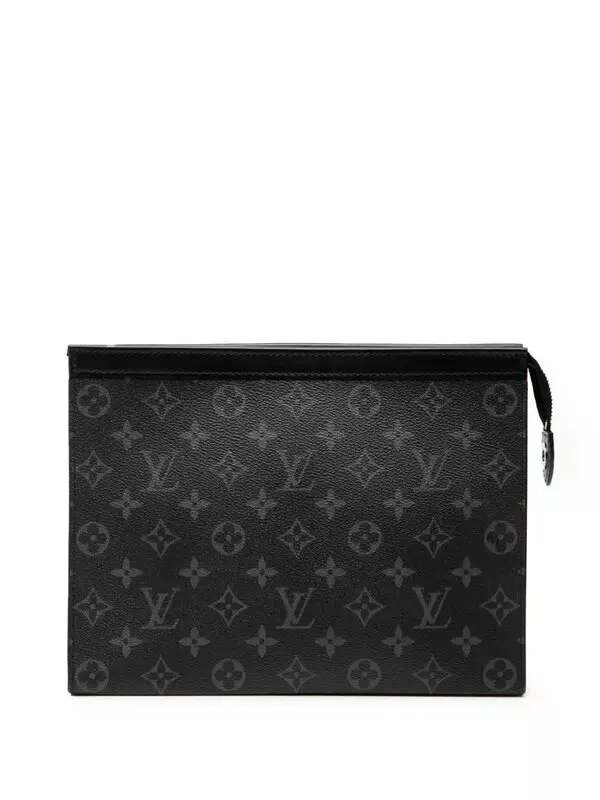 LOUIS VUITTON 2021-2025 Monogram Eclipse Pochette Voyage Mm Clutch Bag - Black