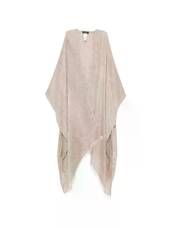Fabiana Filippi Frayed Poncho - Brown