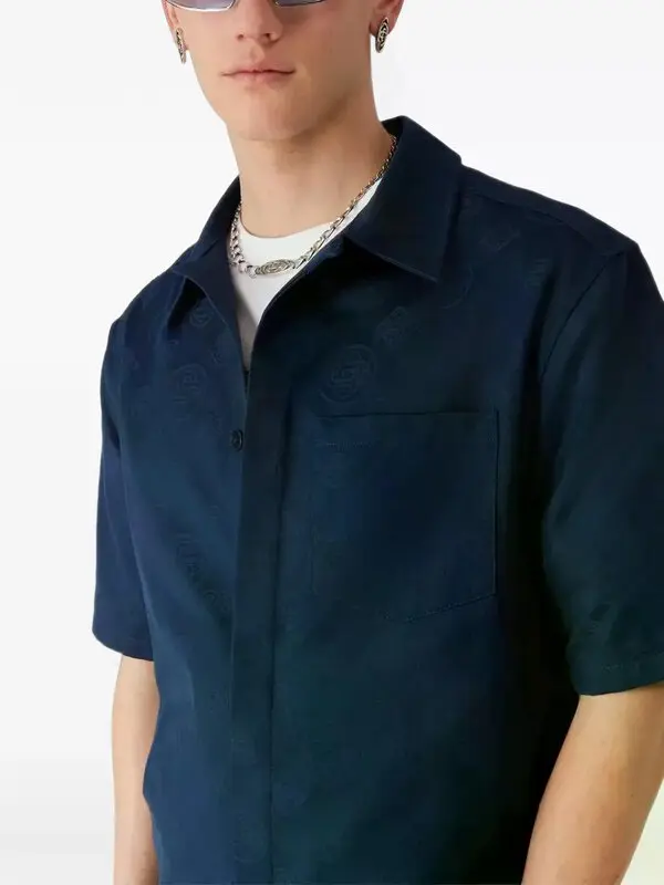 Casablanca Monogram-print Shirt - Blue