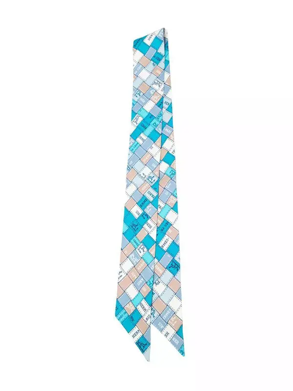Hermès 2000-2020 Bolduc Au Carre Silk Twilly Scarf Scarves - Blue