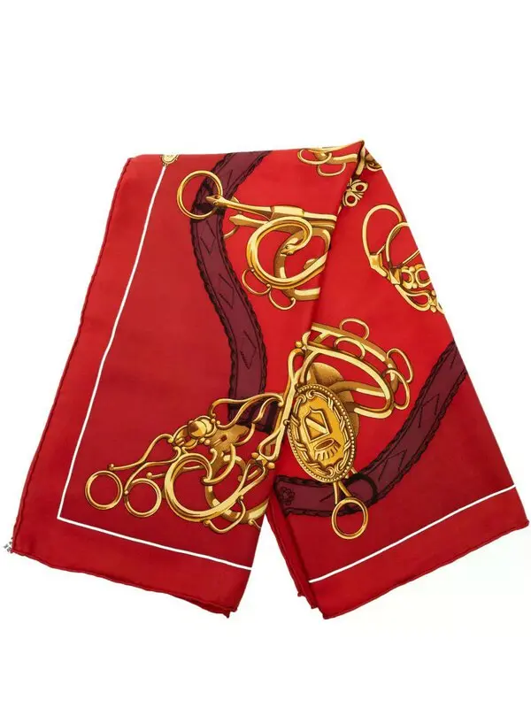 Hermès 20th Century Lift Profile Silk Scarf 90 Scarves - Red
