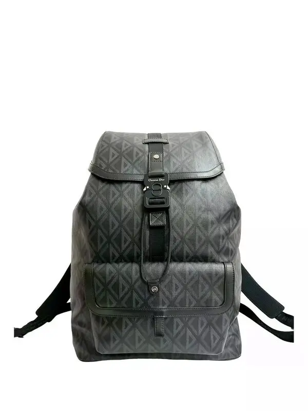 Dior 2010-2025 Cd Diamond Coated Canvas Hit The Road Backpack - Black