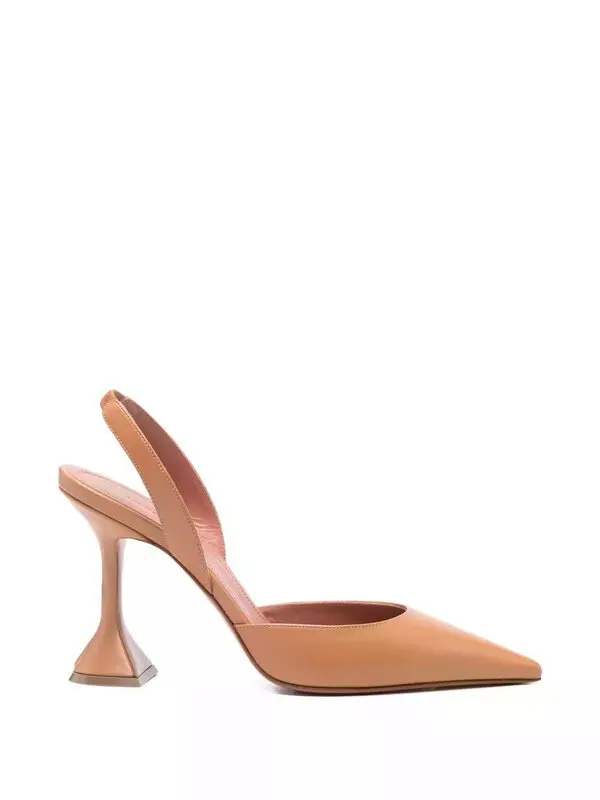 Amina Muaddi Holli Pointed Slingback Pumps - Neutrals