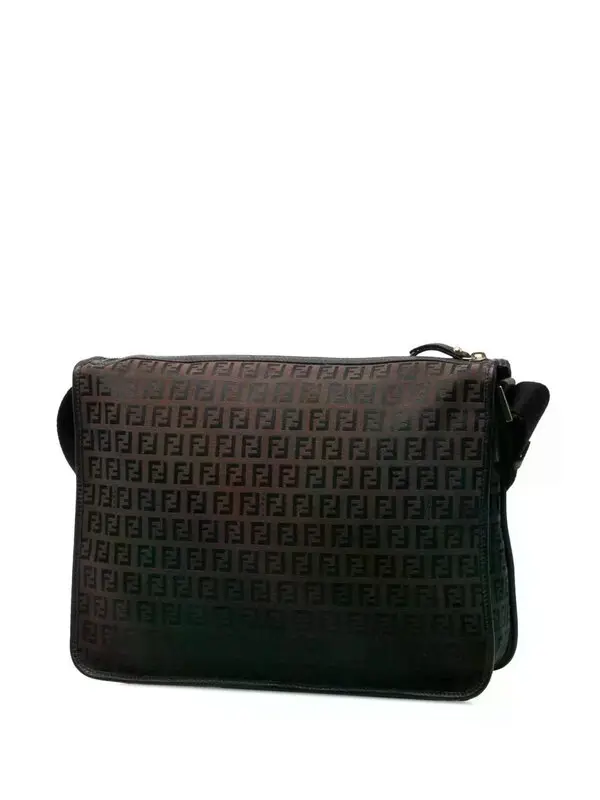 Fendi Zucchino Canvas F Charm Crossbody Bag