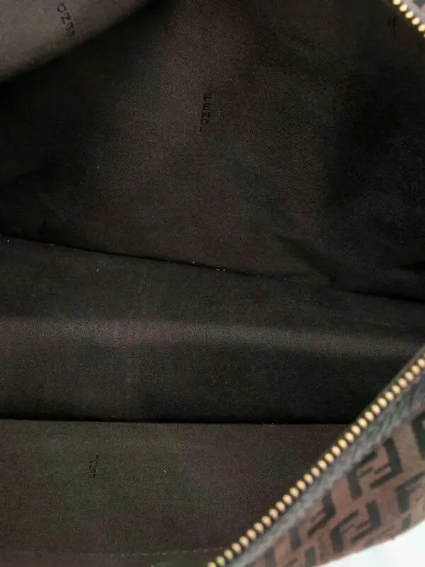 Fendi Zucchino Canvas F Charm Crossbody Bag